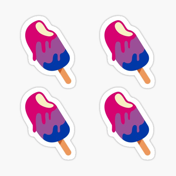 "Discreet Bisexual Pride Moth Ice Cream Popsicle" Sticker for Sale by ...