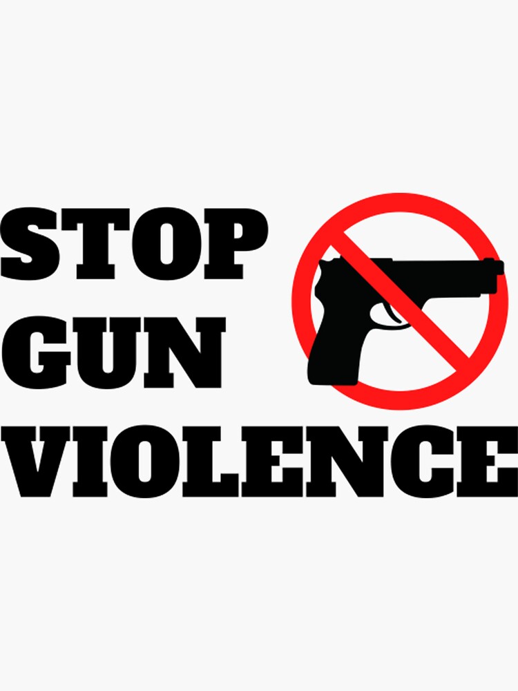 "Vintage S Stop Gun Violence" Sticker by JamauDS | Redbubble