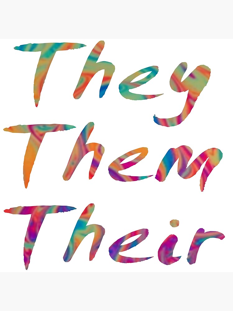 "Rainbow acrylic mix they, them, their pronouns " Poster for Sale by ...
