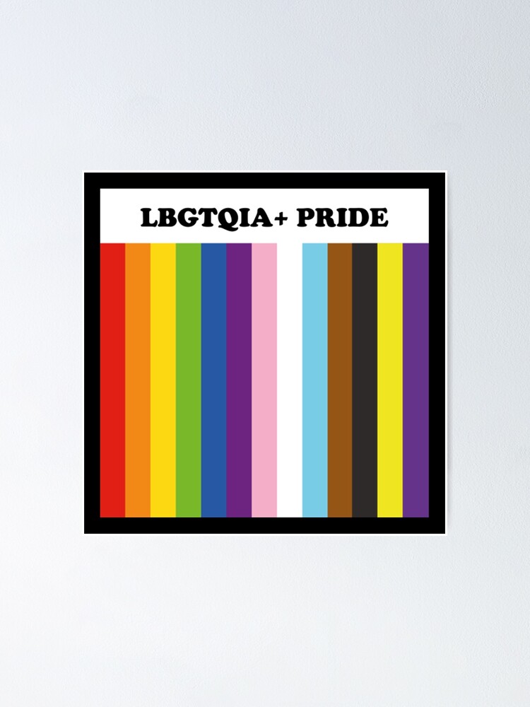 Lbgtqia Pride Intersex Inclusive Progress Rainbow Flag Poster For
