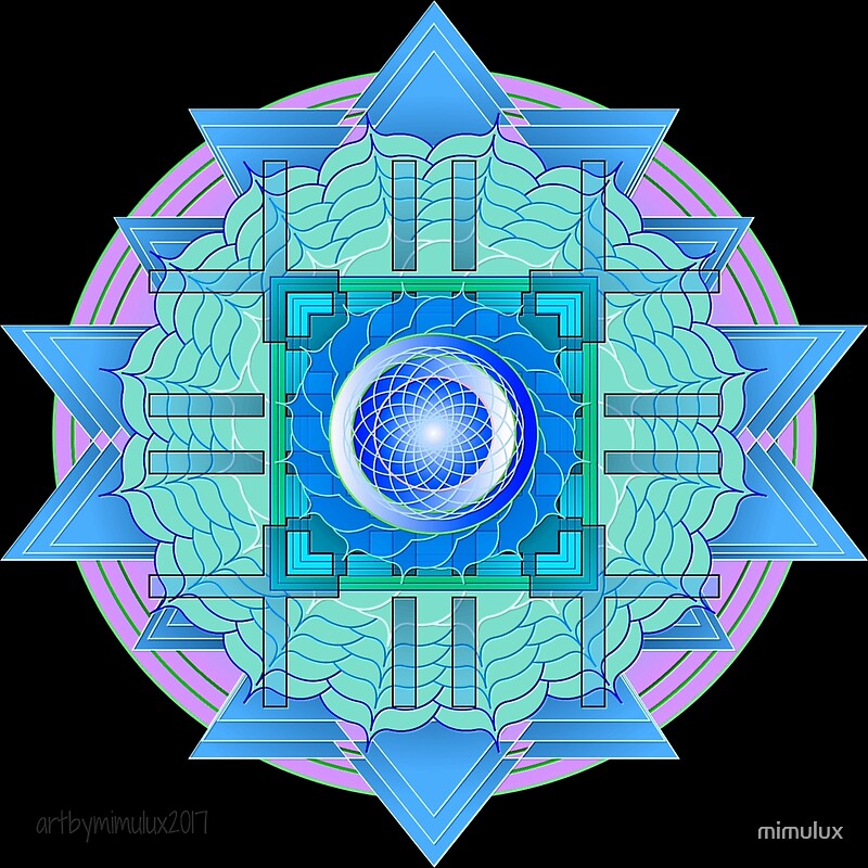 "Throat Chakra Mandala - Visuddha" by mimulux | Redbubble