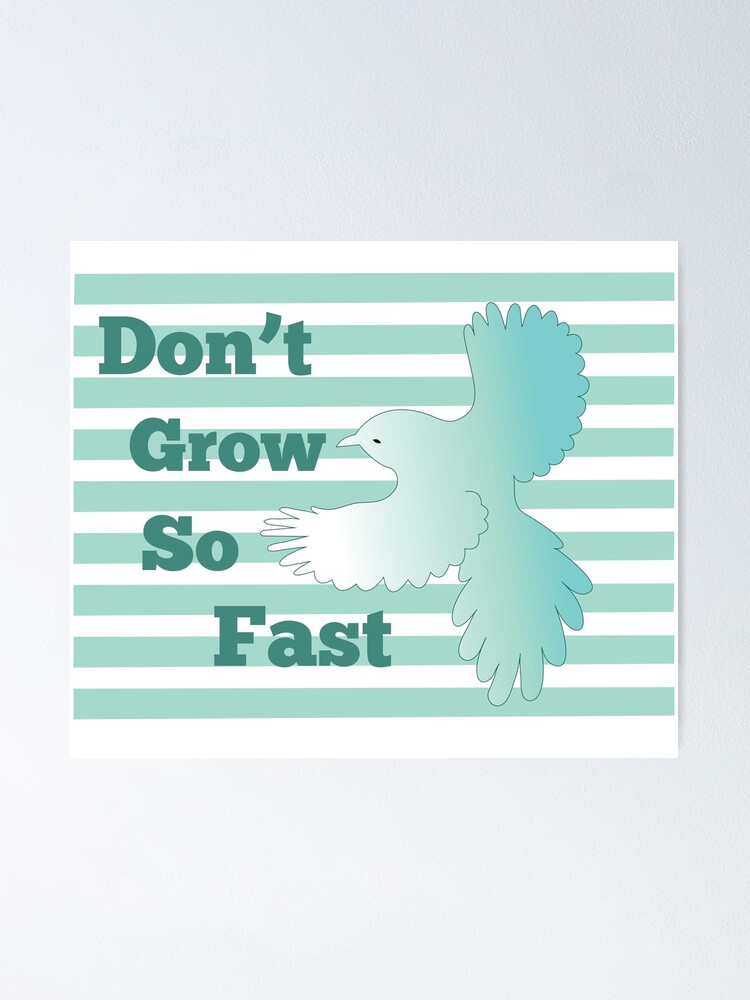 "Don't Grow So Fast" Poster for Sale by grafixs-world | Redbubble