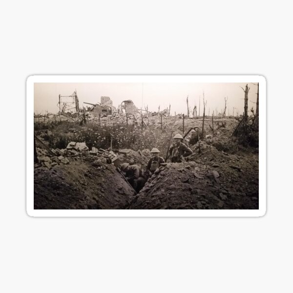 "British soldiers relaxing in trench" Sticker for Sale by OneOneEleven ...