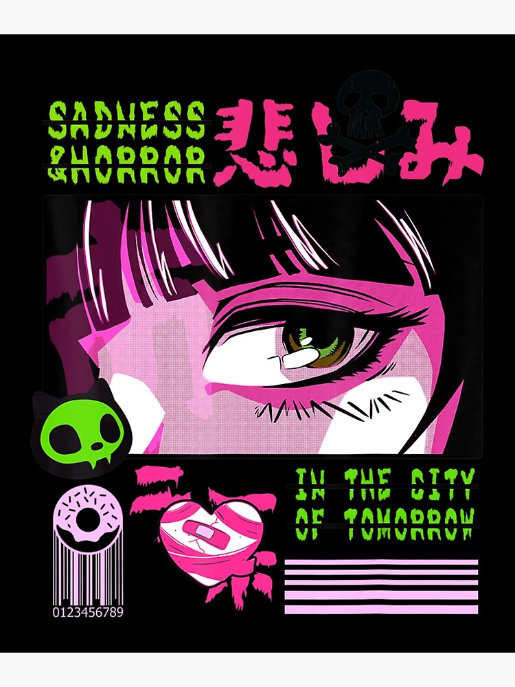 "Japanese Aesthetic Vaporwave Sad Eboy Egirl Anime Eye" Poster for Sale ...