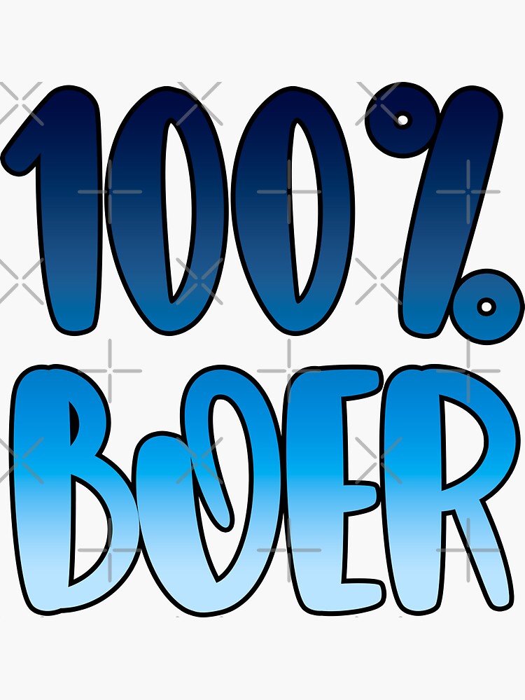"100% Boer" Sticker for Sale by MarykeBotha | Redbubble