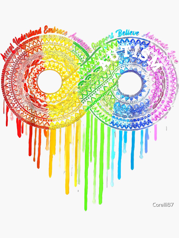 "Autism Rainbow Infinity Symbol Asd Awareness" Sticker for Sale by ...