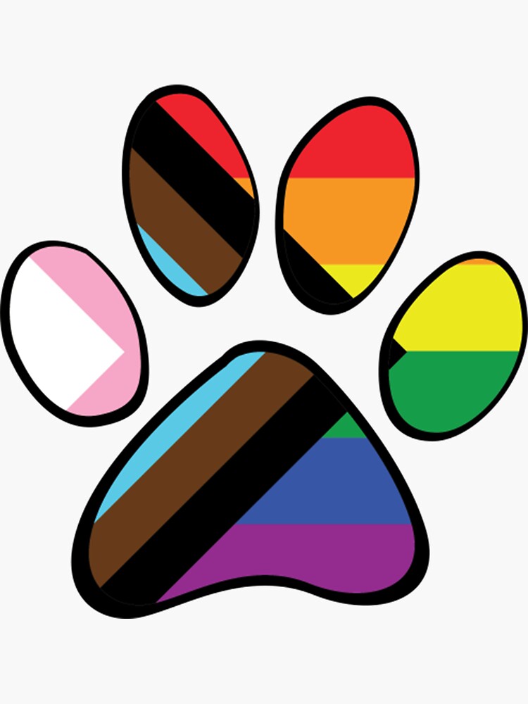 "Progress Pride Paw" Sticker for Sale by Pecasady | Redbubble