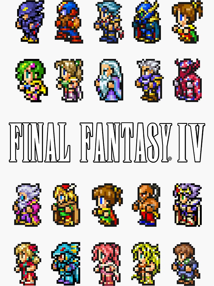 Pegatina «Final Fantasy 4 IV - Sprites PIXEL SPRITE» de LeslieNSmith ...