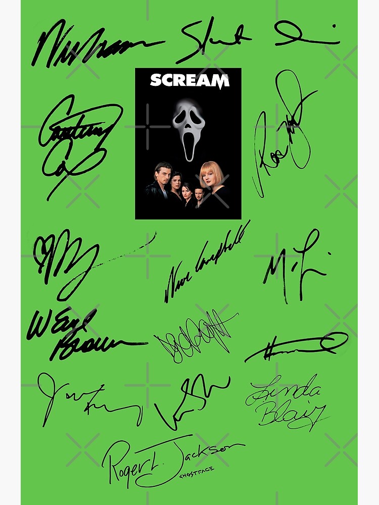 Póster «Scream Película firmada Guión de película Terror» de ACEVSTORE ...