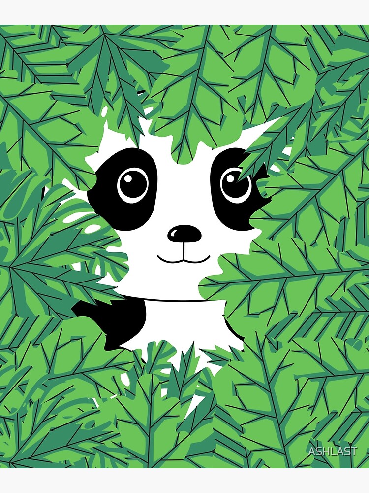"Cute panda with leaves" Poster for Sale by ASHLAST | Redbubble
