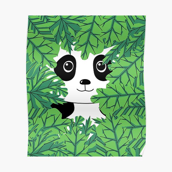 "Cute panda with leaves" Poster for Sale by ASHLAST | Redbubble