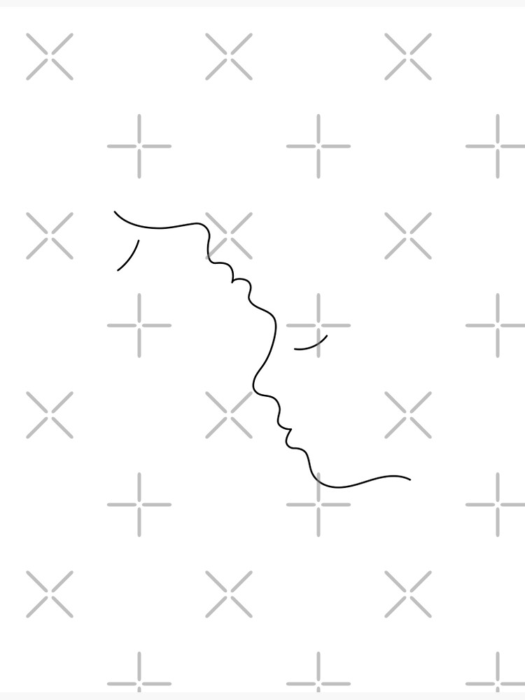 "Two faces line art illustration" Poster for Sale by NSimplicity ...