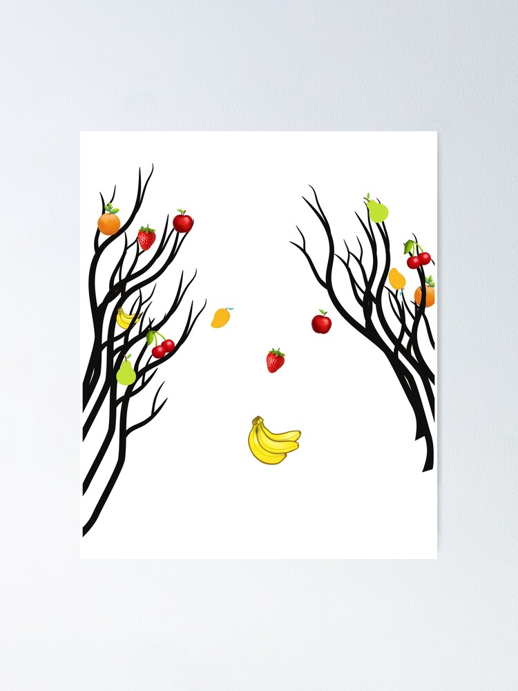 "Colorful Fruit tree with falling fruits" Poster for Sale by BeJove ...