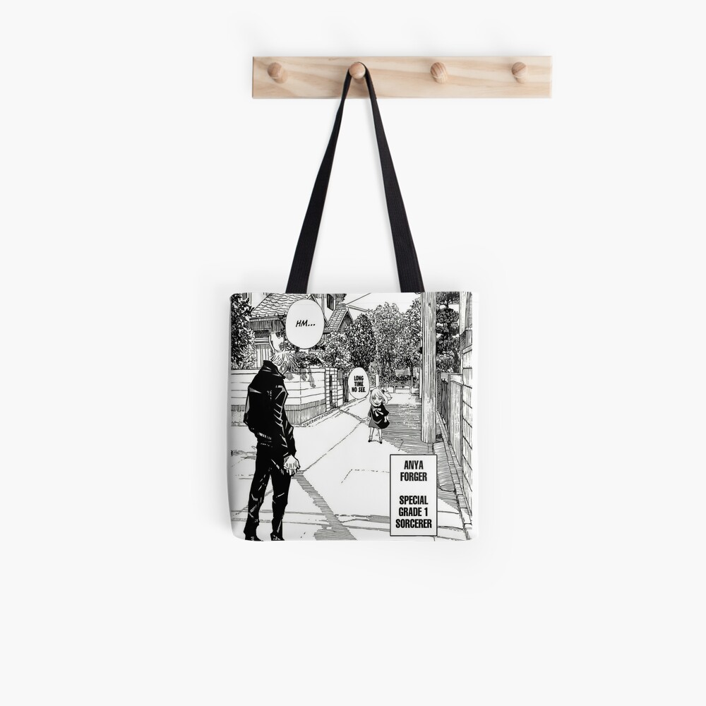 "gojo satoru vs anya forger from spy x family manga panel poster" Tote ...