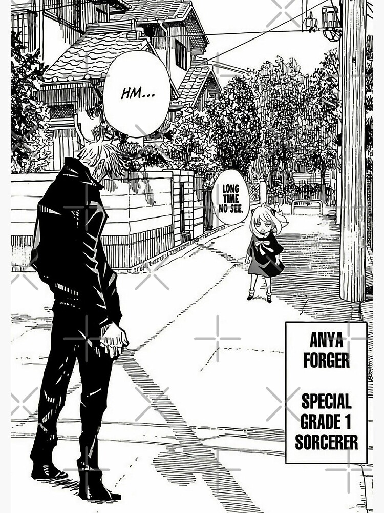 "gojo satoru vs anya forger from spy x family manga panel poster ...