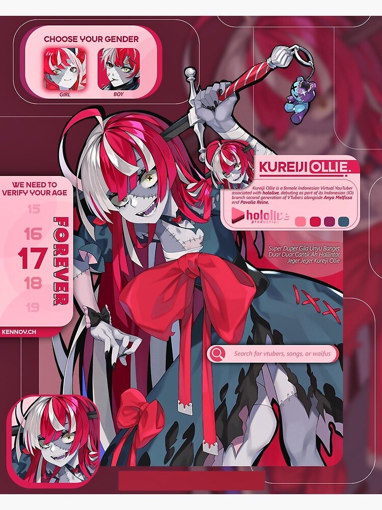 "Kureiji Ollie Hololive Virtual Youtuber" Poster for Sale by kylewords00 | Redbubble