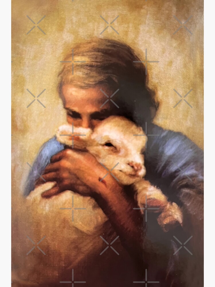 "Parchment Jesus and the Lamb Vintage" Poster for Sale by kathrinschmiD ...