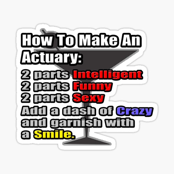 "How To Make An Actuary Cocktail" Sticker for Sale by TKUP22 | Redbubble