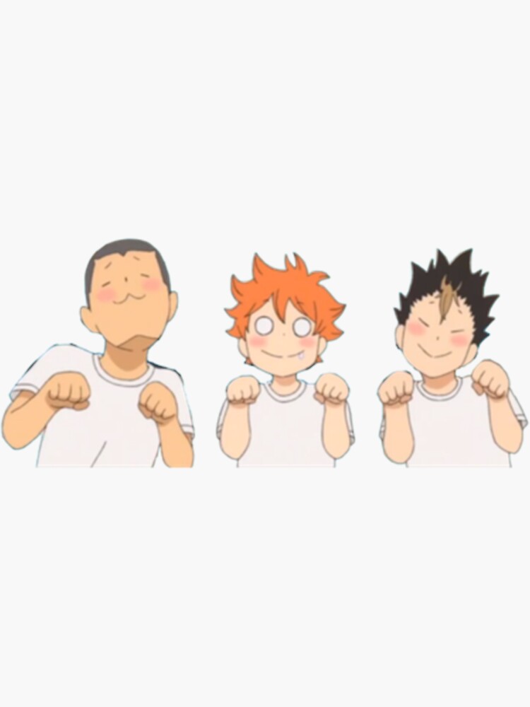 "haikyu!! cute hinata, nishinoya, and tanaka Classic" Sticker for Sale ...