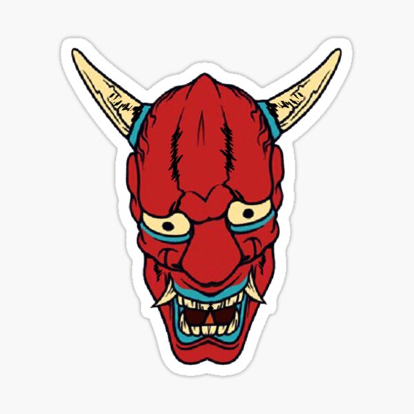 "Japanese Oni" Sticker for Sale by NINUNO | Redbubble
