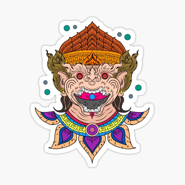 "God Hanuman Hindu Indian Art" Sticker for Sale by tanabe | Redbubble