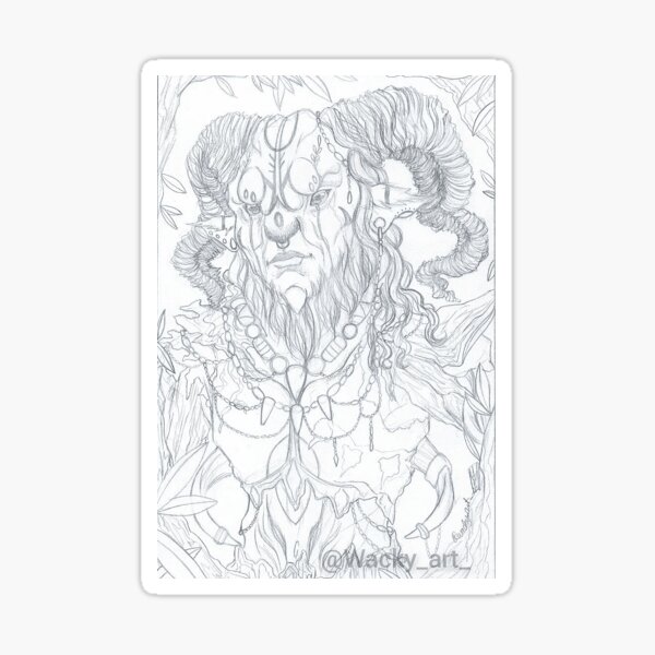 "Faun Sketch" Sticker by wacky-art- | Redbubble