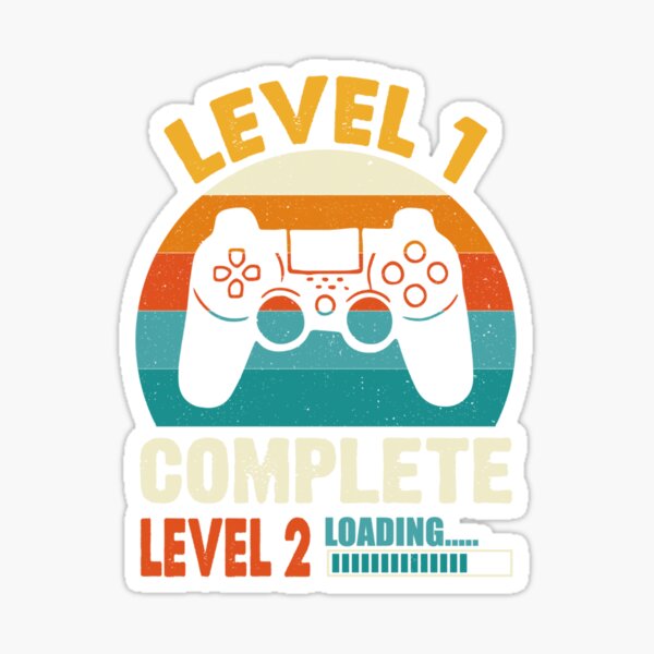 "VINTAGE 1ST WEDDING ANNIVERSARY FUNNY LEVEL 1 COMPLETE" Sticker for ...