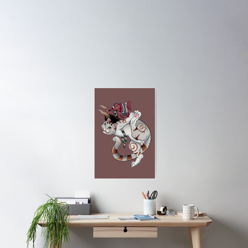 "Japanese traditional Ukiyoe Style-Cat Combine Hannya mask" Poster by ...