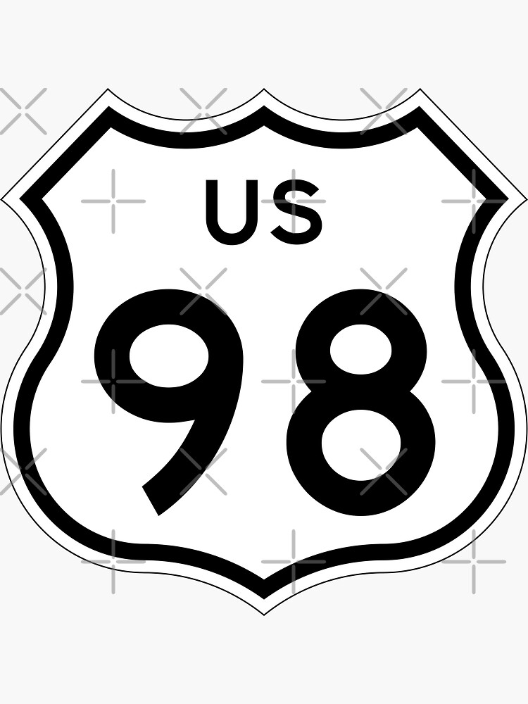 "U.S. Route 98." Sticker for Sale by BryanChien | Redbubble