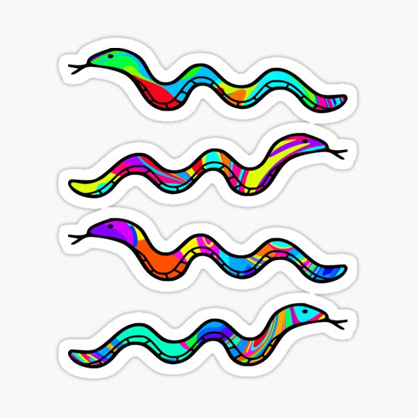"Colorful Snakes" Sticker by ChrisButler | Redbubble