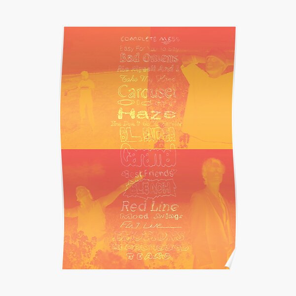 "5sos5 tracklist poster orange" Poster for Sale by Maybeemaud | Redbubble