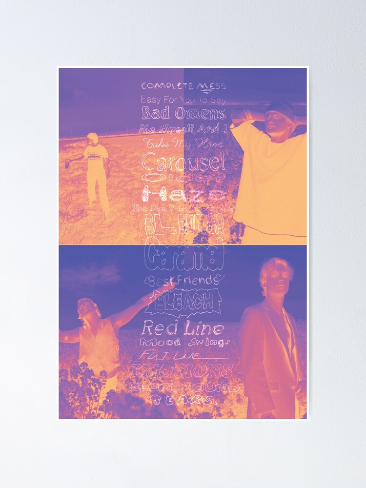 "5sos5 tracklist poster purple" Poster for Sale by Maybeemaud | Redbubble