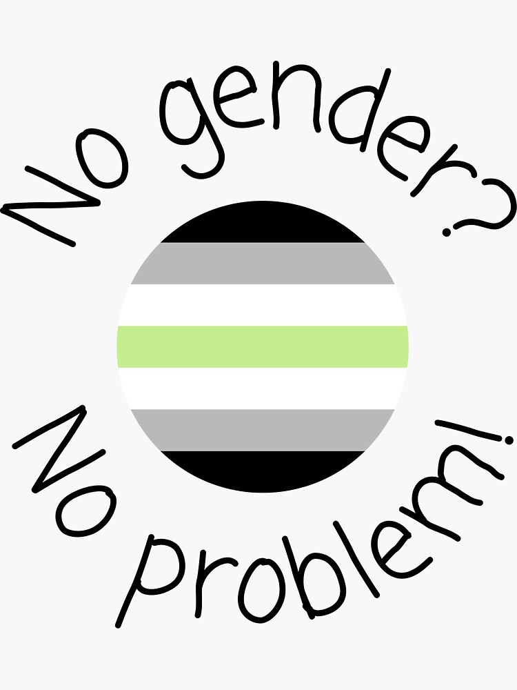 "No gender? No problem! (Agender flag)" Sticker for Sale by ...