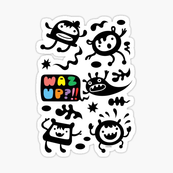 "Waz Up " Sticker by andibird | Redbubble