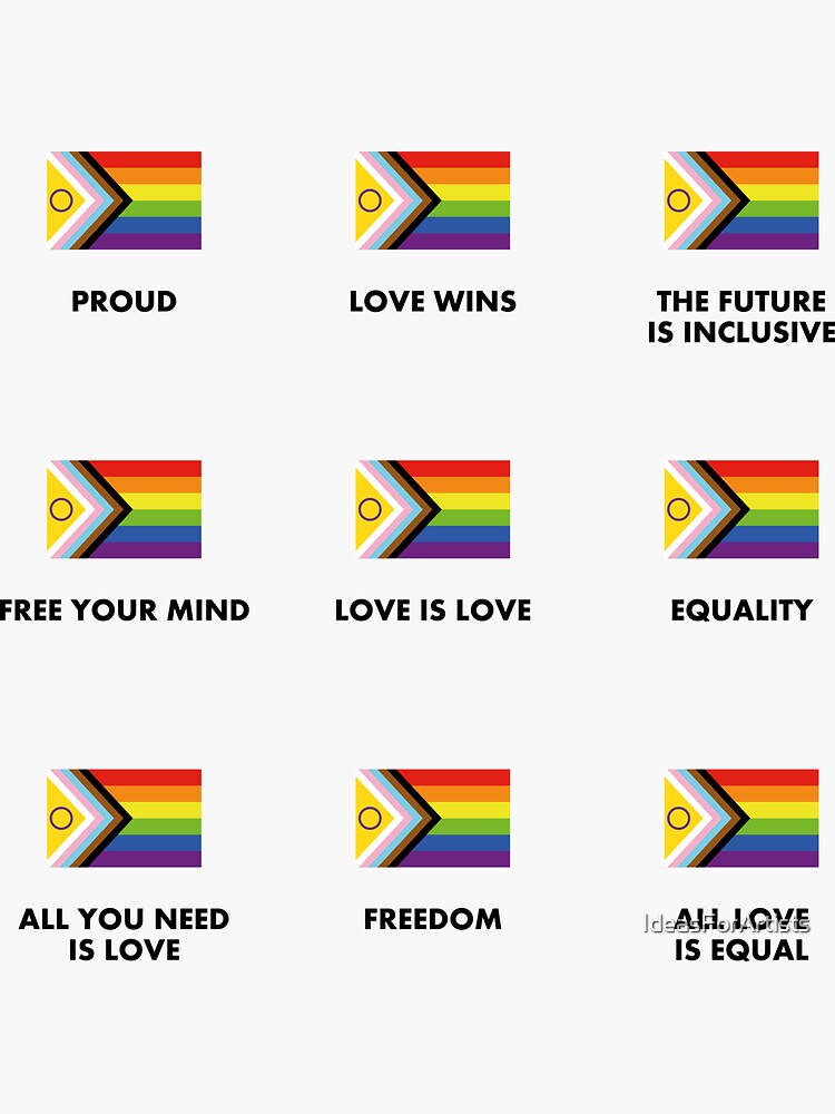 "Inclusive Pride Bundle - Set of 9 Intersex Inclusive Pride Flags with ...