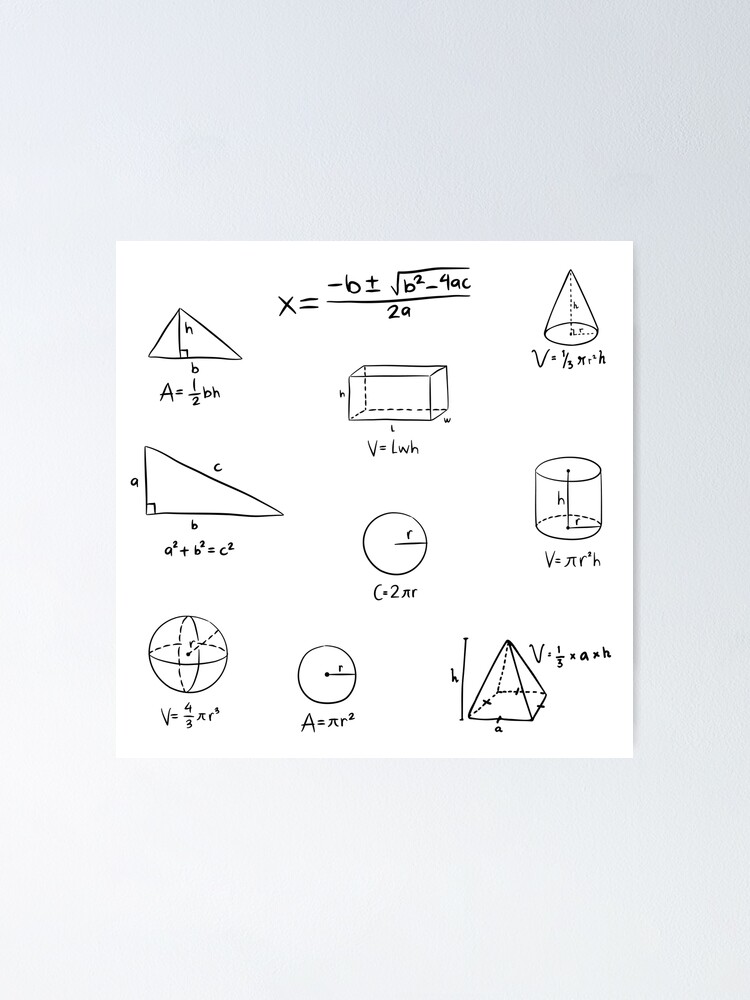 "Quadratic Equation Math equations Math formulas" Poster for Sale by ...