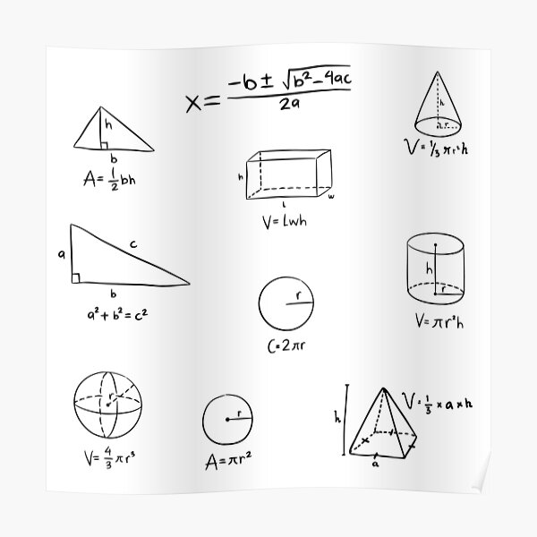 "Quadratic Equation Math equations Math formulas" Poster for Sale by ...