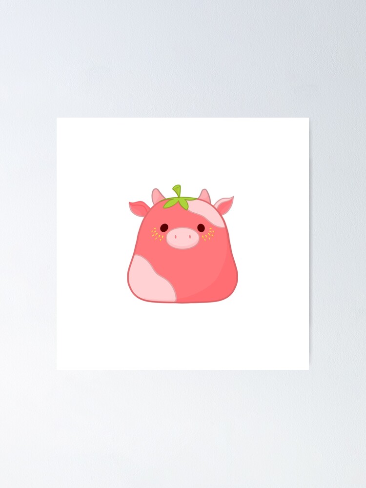 "Squishmallow Strawberry Cow " Poster for Sale by jjbraman | Redbubble