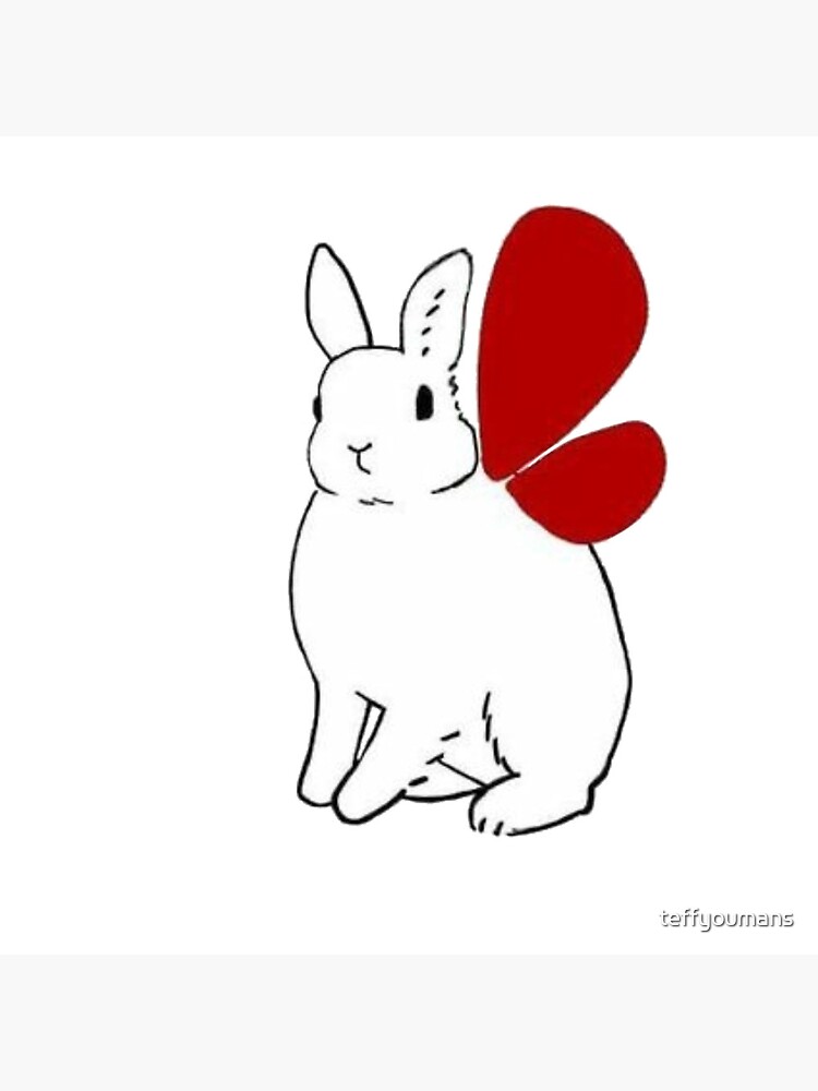"white rabbit with wings" Poster for Sale by teffyoumans | Redbubble