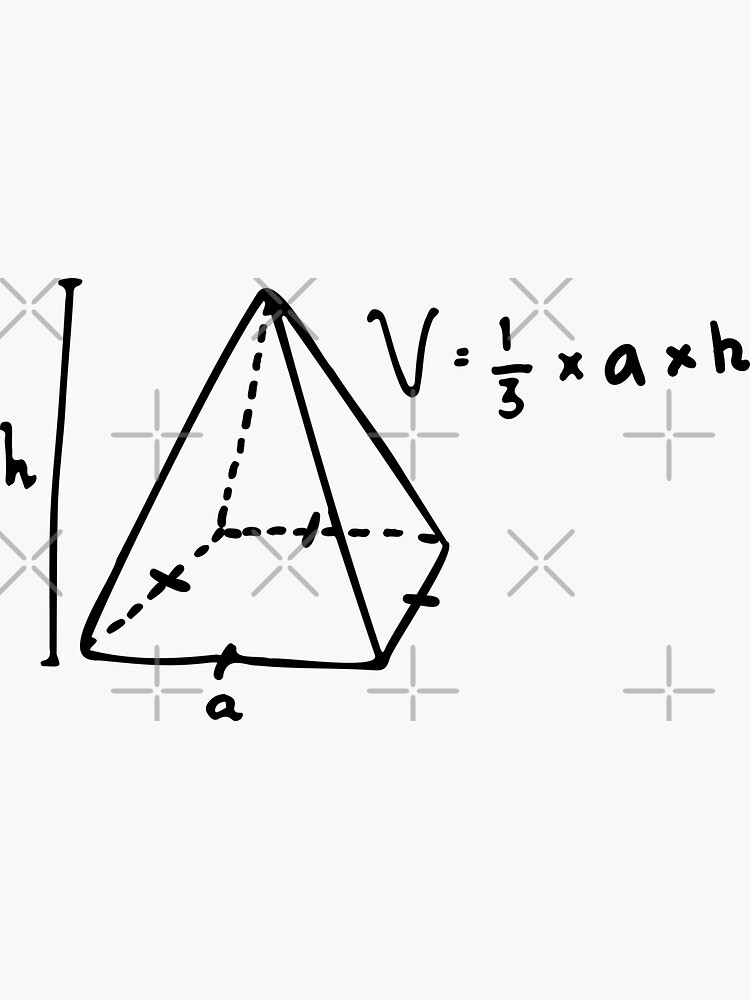 "Volume of Pyramid Math equations Math formulas" Sticker by CherieTree ...