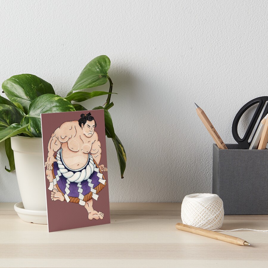 "Japanese traditional Ukiyoe Style-Sumo" Art Board Print for Sale by ...
