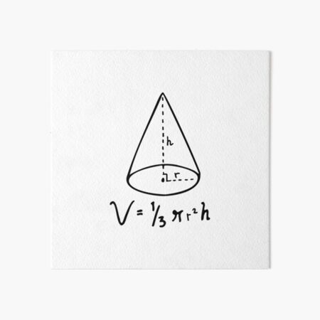 "Volume of Cone Math equations Math formulas" Art Board Print for Sale ...