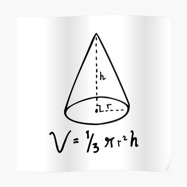 "Volume of Cone Math equations Math formulas" Poster for Sale by ...