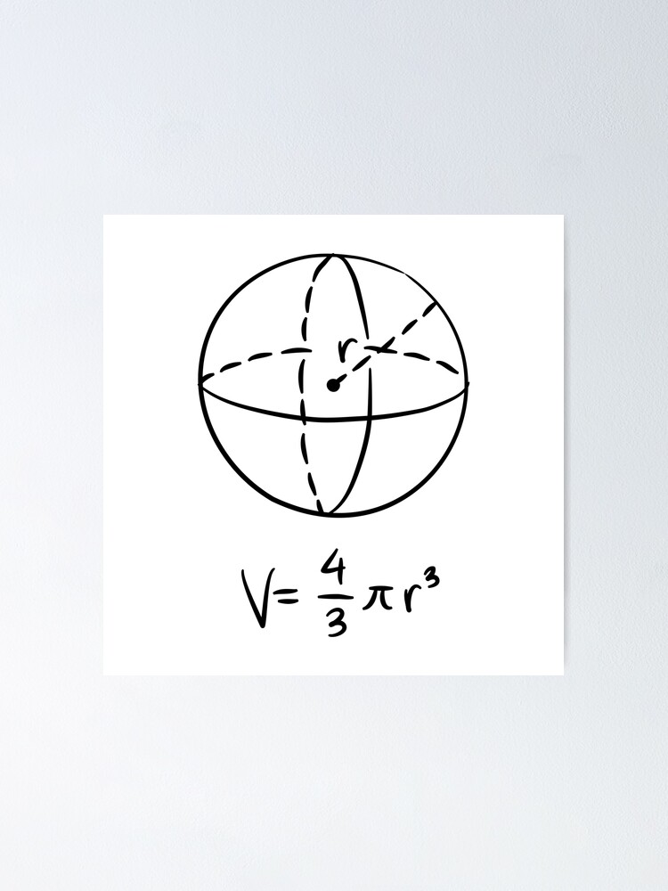 "Volume of Sphere Math equations Math formulas" Poster for Sale by ...