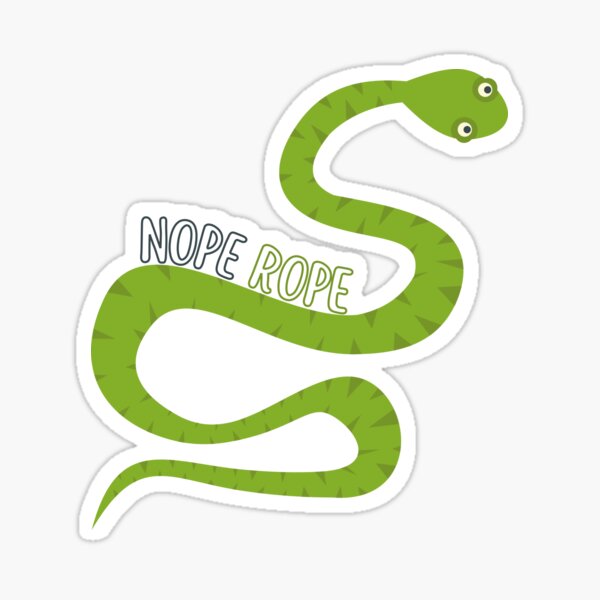 "Nope Rope Snake" Sticker for Sale by RebekahLanden | Redbubble