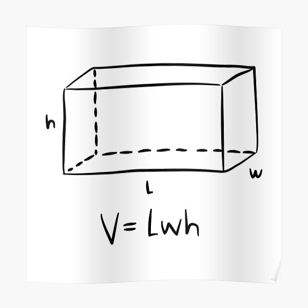 "Volume of Cuboid Rectangle Math equations Math formulas" Poster for ...