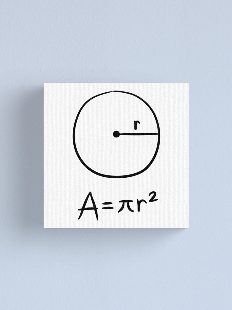 Lienzo «Área del círculo Ecuaciones matemáticas Fórmulas matemáticas ...