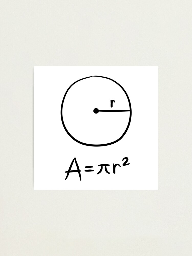 Lámina fotográfica «Área del círculo Ecuaciones matemáticas Fórmulas ...