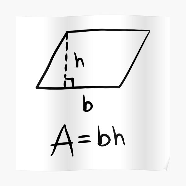 "Area of Parallelogram Math equations Math formulas" Poster for Sale by ...