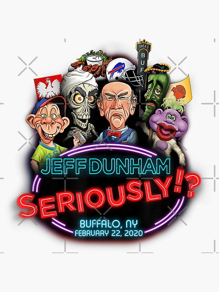 "Jeff Dunham Buffalo NY" Sticker for Sale by MeninGamez | Redbubble